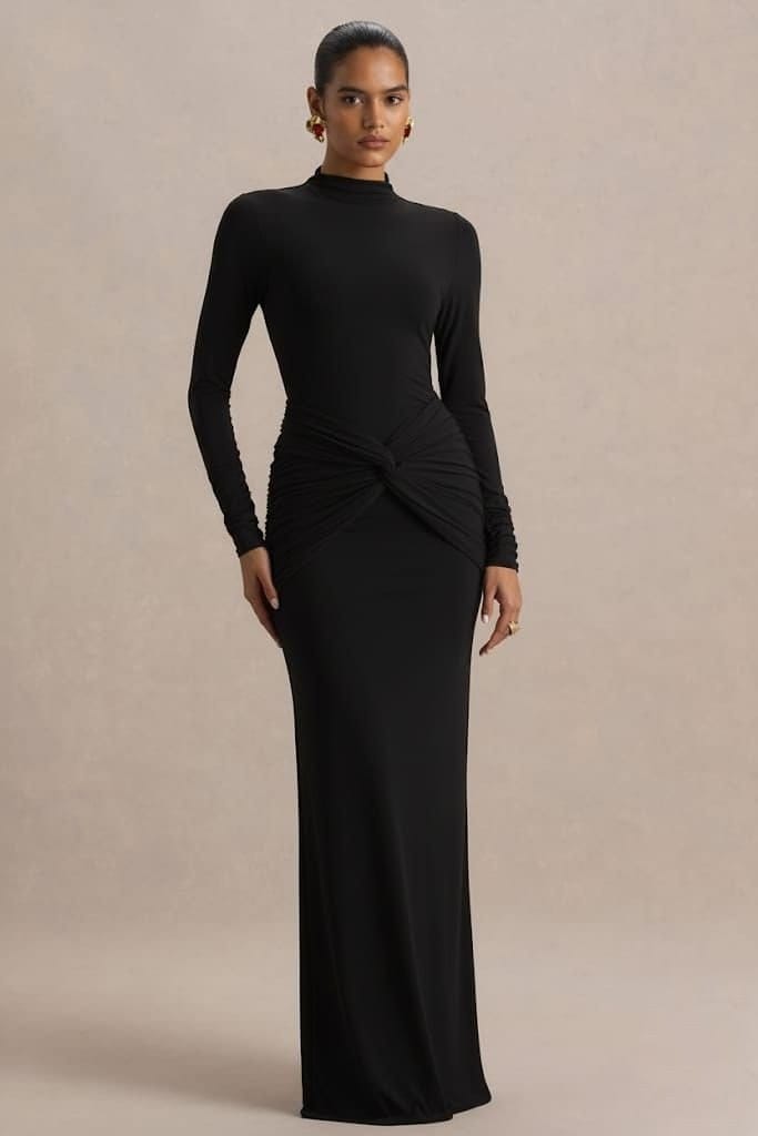 Athena Gown — Black | Elegant Floor-Length Evening Dress – Lur Collective